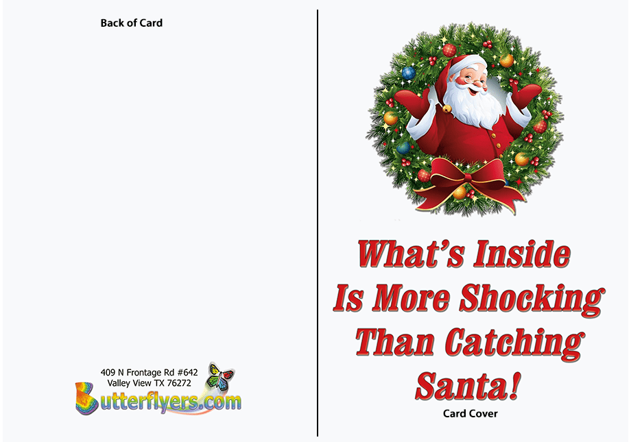 Santa Christmas Card With Flying Butterfly| Butterflyers